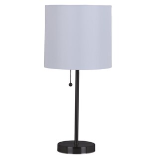Catalina Lighting Black Metal White Fabric 19-inch Stick Accent Lamp ...