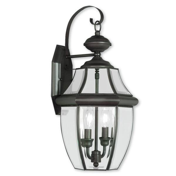Livex Lighting Monterey Bronze 2-Light Outdoor Wall Lantern - Bed Bath & Beyond - 12037718