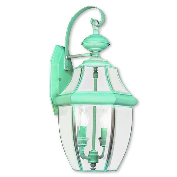 Livex Lighting Monterey Verdigris Green Brass 2-light Outdoor Wall ...