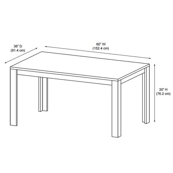 Dorel Living Weston Block Leg Dining Table - Bed Bath & Beyond - 12038583
