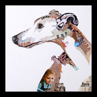 Empire Art 'Greyhound' Original Handmade Paper Collage Signed by Gianni ...