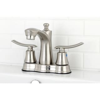 Kingston Brass Euro Satin Nickel 4-inch Center Bathroom Faucet - Bed ...