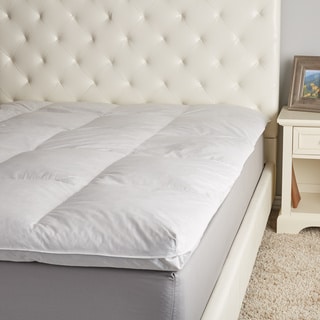 Hotel Madison Supportive Cotton 4-Inch Baffle Box Featherbed - Bed Bath ...