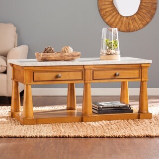 SEI Furniture Gannon Faux Marble Coffee/ Cocktail Table - Bed Bath & Beyond - 12052934