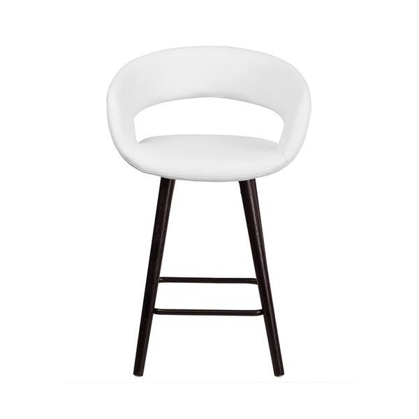 Offex Brynn Series Vinyl and Cappuccino Wood-framed 24-inch ...