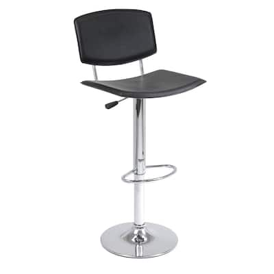 Winsome Spectrum Black Faux-leather Adjustable Air-lift Stool with ...