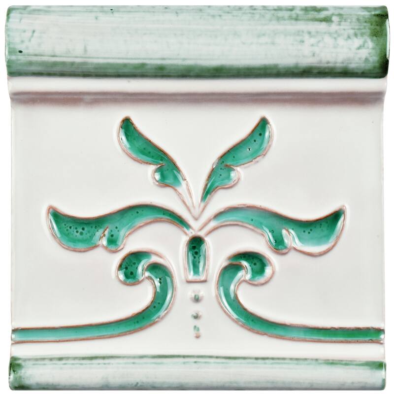 Merola Tile 5.125x5.125-inch Frisia Aquamarina Ceramic Zocalo Trim Tile ...