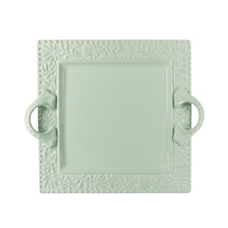 American Atelier Bianca Leaf Blue Square Platter - Bed Bath & Beyond ...
