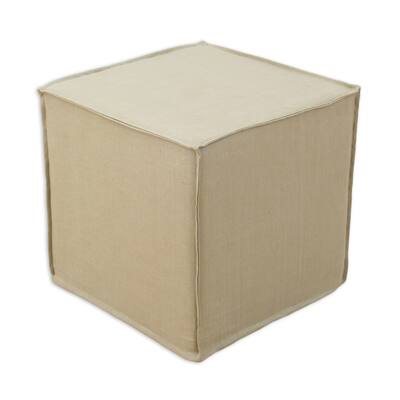 Circa Solid Barley 17-inch Foam Square Seamed Ottoman - Overstock ...