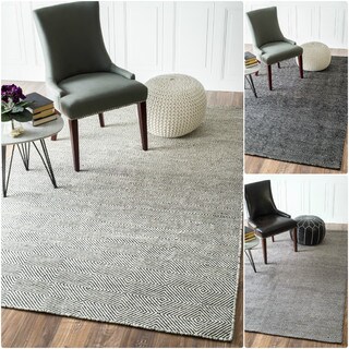 nuLOOM Handmade Concentric Diamond Trellis Wool/ Cotton Rug (4' x 6 ...