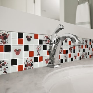 Disney 11.75x11.75-inch Minnie Red Glass Mosaic Wall Tile - Bed Bath ...