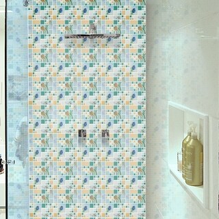 Disney 11.75x11.75-inch Finding Nemo Aqua Glass Mosaic Wall Tile - Bed ...