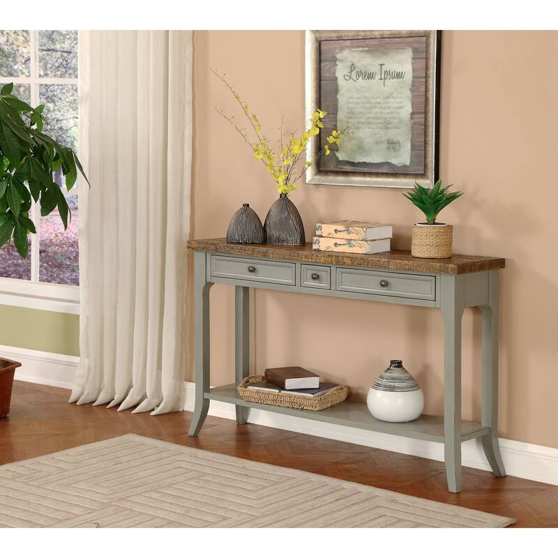 Three Drawer Console Table - Overstock - 12078984