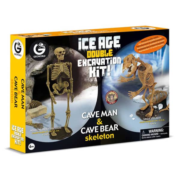 Geoworld Ice Age Double Excavation Kit with Cave Man and Cave Bear ...