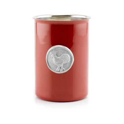 Old Dutch 'Red Rooster' Red Stainless Steel Tool Caddy With Medallion ...