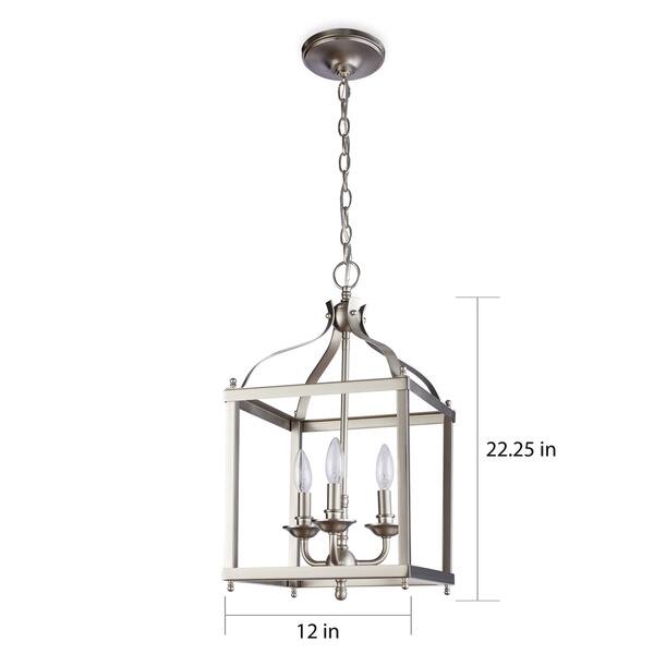 Kichler Lighting Larkin Collection 3-light Brushed Nickel Pendant - Bed ...