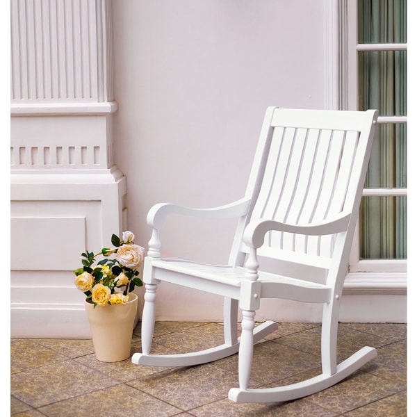 Lyon White Mahogany Porch Rocker - Free Shipping Today - Overstock ...