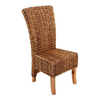 Mahogany Abaca Leaf Chair with Light-brown Coating and Back Rest - Bed ...