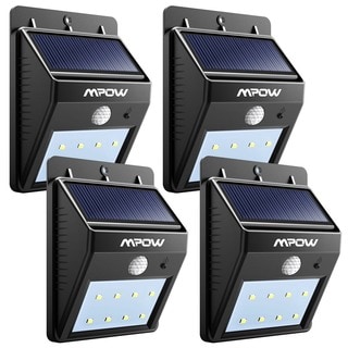 Mpow Black Plastic Solar-powered Wireless Security Motion Sensor Light ...