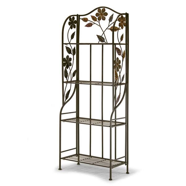 Adalynn Kitchen Black Metal Free-standing Baker's Rack with Four Full ...
