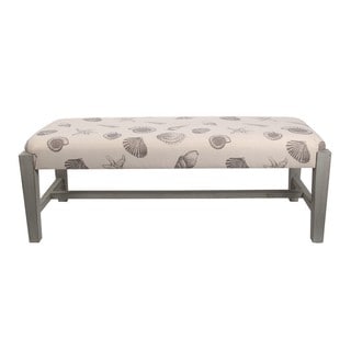 Privilege Contemporary Brown Seashell Fabric Bench - Bed Bath & Beyond ...