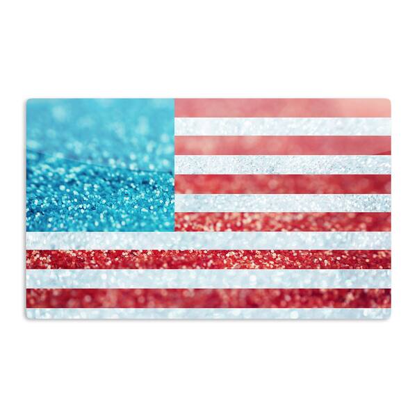 KESS InHouse Beth Engel 'Red White and Glitter' Flag Artistic Aluminum ...