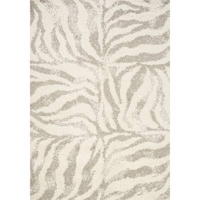 Lois Cream/ Grey Zebra Rug (5'3 x 7'7) - 5'3" x 7'7" - Overstock - 12125527