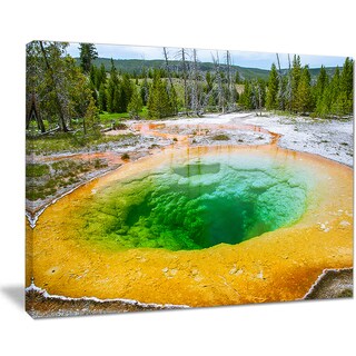 Bright Morning Glory Pool - Landscape Photo Canvas Art Print - Green ...