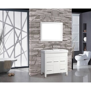 MTD Vanities Greece 36-inch Single Sink Bathroom Vanity Set in White ...