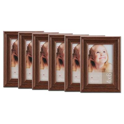 Pinnacle Antique Brown Wood Photo Frame (Pack of 6) - Overstock - 12141042