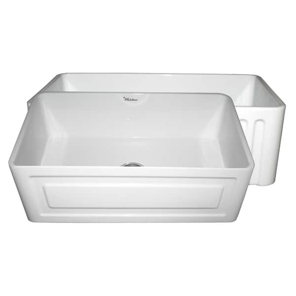 Fireclay Reversible Sink with Raised Panel and Fluted Front Aprons ...
