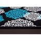 Modern Trendz Collection Turquoise/White Polypropylene Persian Rug - 5 ...