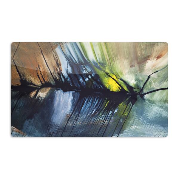 KESS InHouse Steve Dix 'Gravity Falling' Blue Paint Artistic Aluminum ...