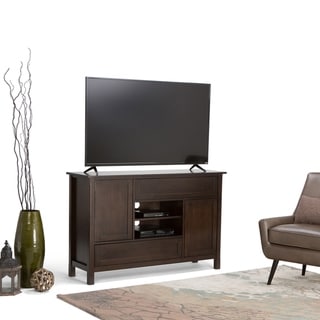 WYNDENHALL Fleming SOLID WOOD 53.9 inch Wide Contemporary TV Media ...