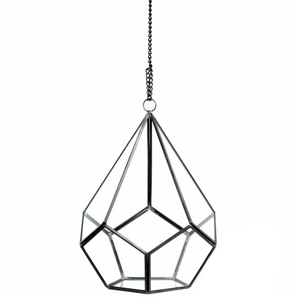 Black Copper and Glass 7-inch x 8.75-inch Undecahedron Tear Drop ...