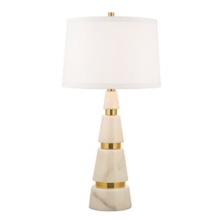 Hudson Valley Modena 1-light 32-inch Aged Brass Marble Table Lamp ...
