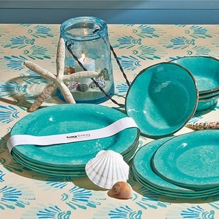 TAG Veranda Melamine Dinner Plates Ocean Blue - Bed Bath & Beyond ...