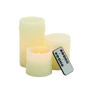 Ivory Resin 6-inch/4-inch/3-inch Flameless LED Candles (Set of 3) With ...