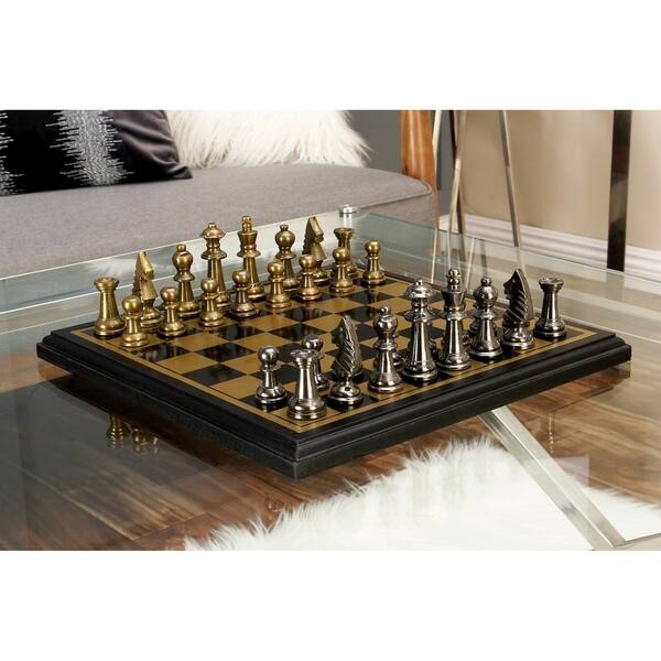 Contemporary 6 x 12 Inch Black and Gold Chess Set by Studio 350 - Bed ...