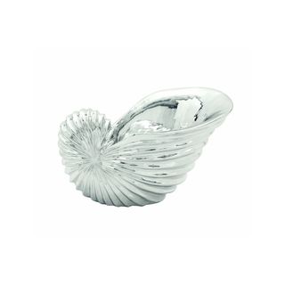 Contemporary Silver-finish Polystone Fluted Conch Shell Bowl - Bed Bath ...