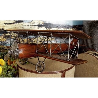 Vintage Reflections Rustic Wood and Iron Vintage-style Model Biplane ...
