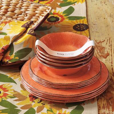 TAG Veranda Melamine Bowls Coral - Overstock - 12179842