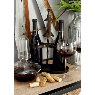 Rustic 15 x 10 Inch Distressed Brown Metal Wine Holder by Studio 350 ...