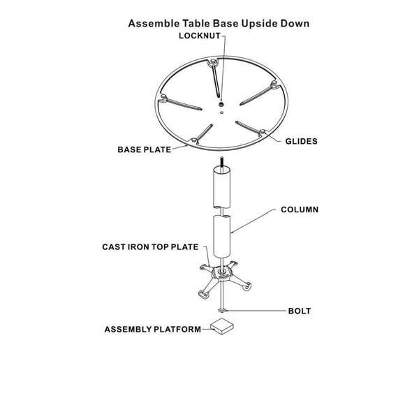 JI Bases 18-inch Round Cast Iron Pedestal Table Base-3-inch column-13 ...