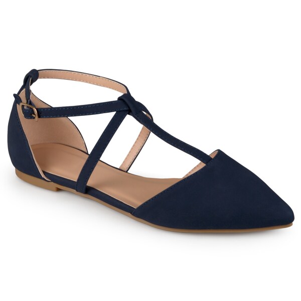 Shop Journee Collection Women's 'Keiko' D'orsay T-strap Flats - On Sale ...