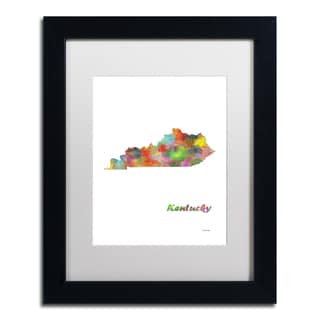 Marlene Watson 'Kentucky State Map-1' Matted Framed Art - Bed Bath ...