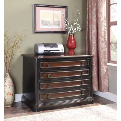 Coaster Company Black and Cherry Wide File Cabinet - Overstock - 12199508
