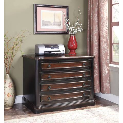 Coaster Company Black and Cherry Wide File Cabinet - Overstock - 12199508