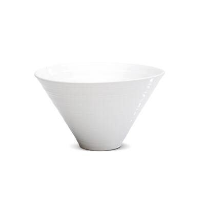 Impulse White Porcelain 9-inch Cone Serving Bowl - Overstock - 12202860