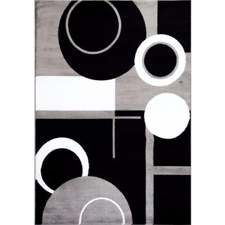Persian Rugs Tobi's Collection Grey Circle Black Circle Abstract Area ...